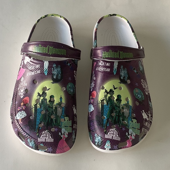 Disney | Shoes | Original Crocks Disney Haunted Mansion Purple Mules ...